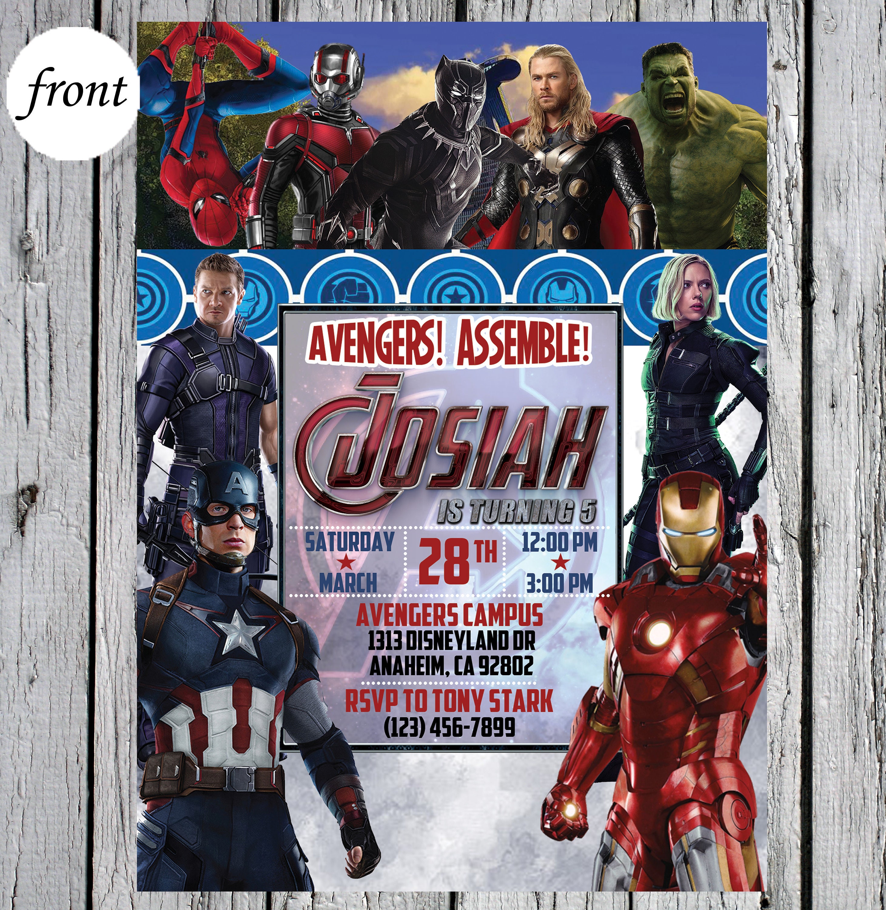 Marvel Avengers Birthday Invitation 5x7 DIGITAL FILE | Etsy