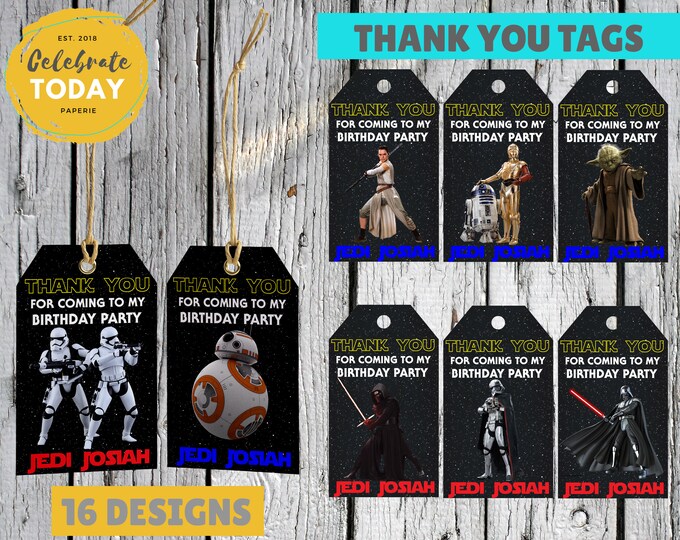 Star Wars Favor Tags | DIGITAL FILE - PRINTABLE | Star Wars Gift Tags ...