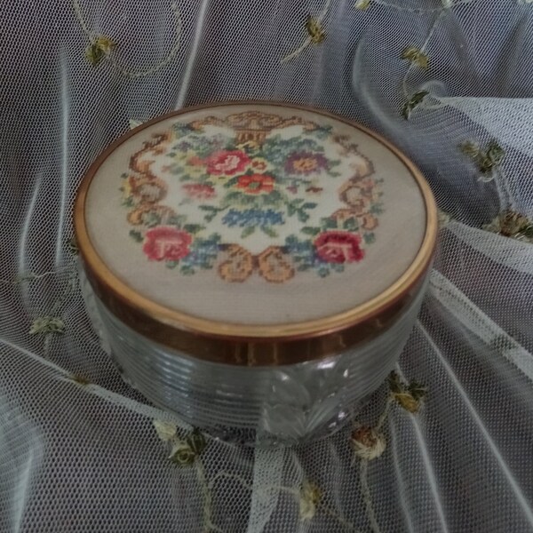 Antique Powder Jar - Etsy
