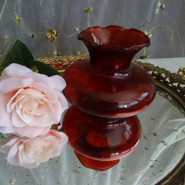 Red Glass Vases - Etsy