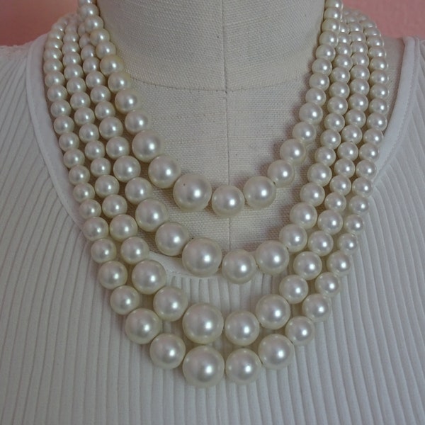 Pearl Tiered Necklace - Etsy
