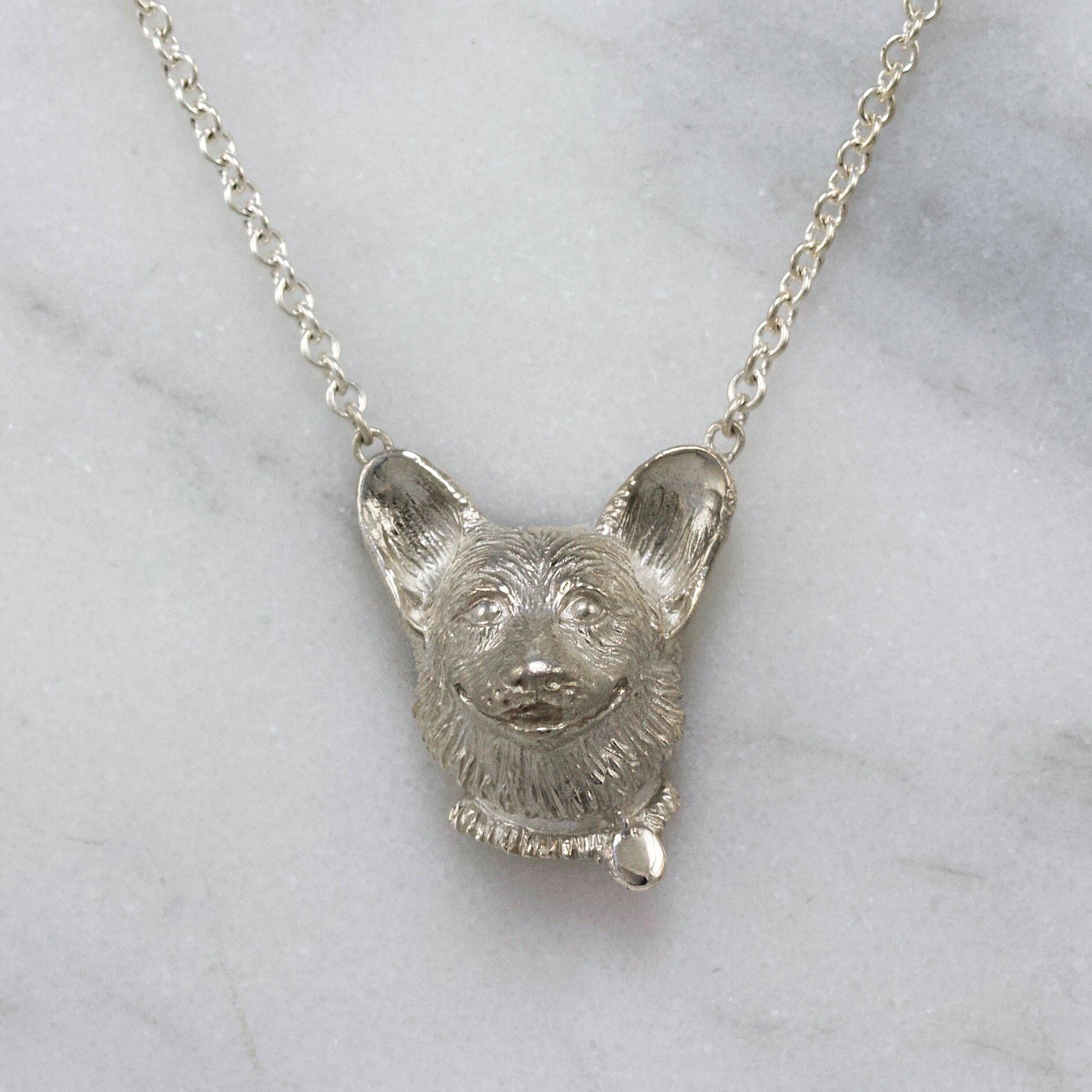 Corgi Necklace, Sterling Silver Dog Necklace, Dog Jewelry ONE OF A KIND ...