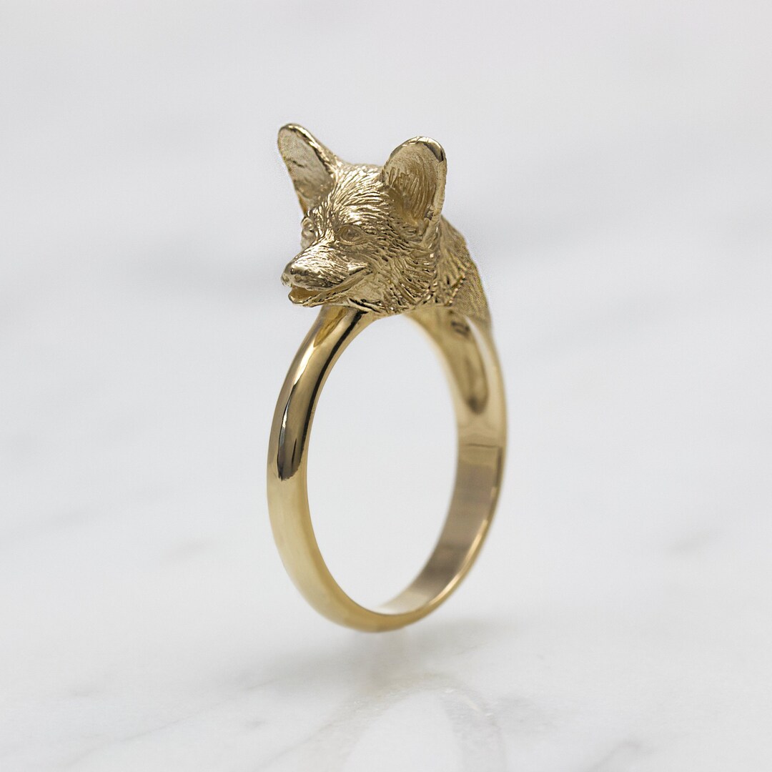 Corgi Ring, Hand-carved, 18k Gold Vermeil - Etsy