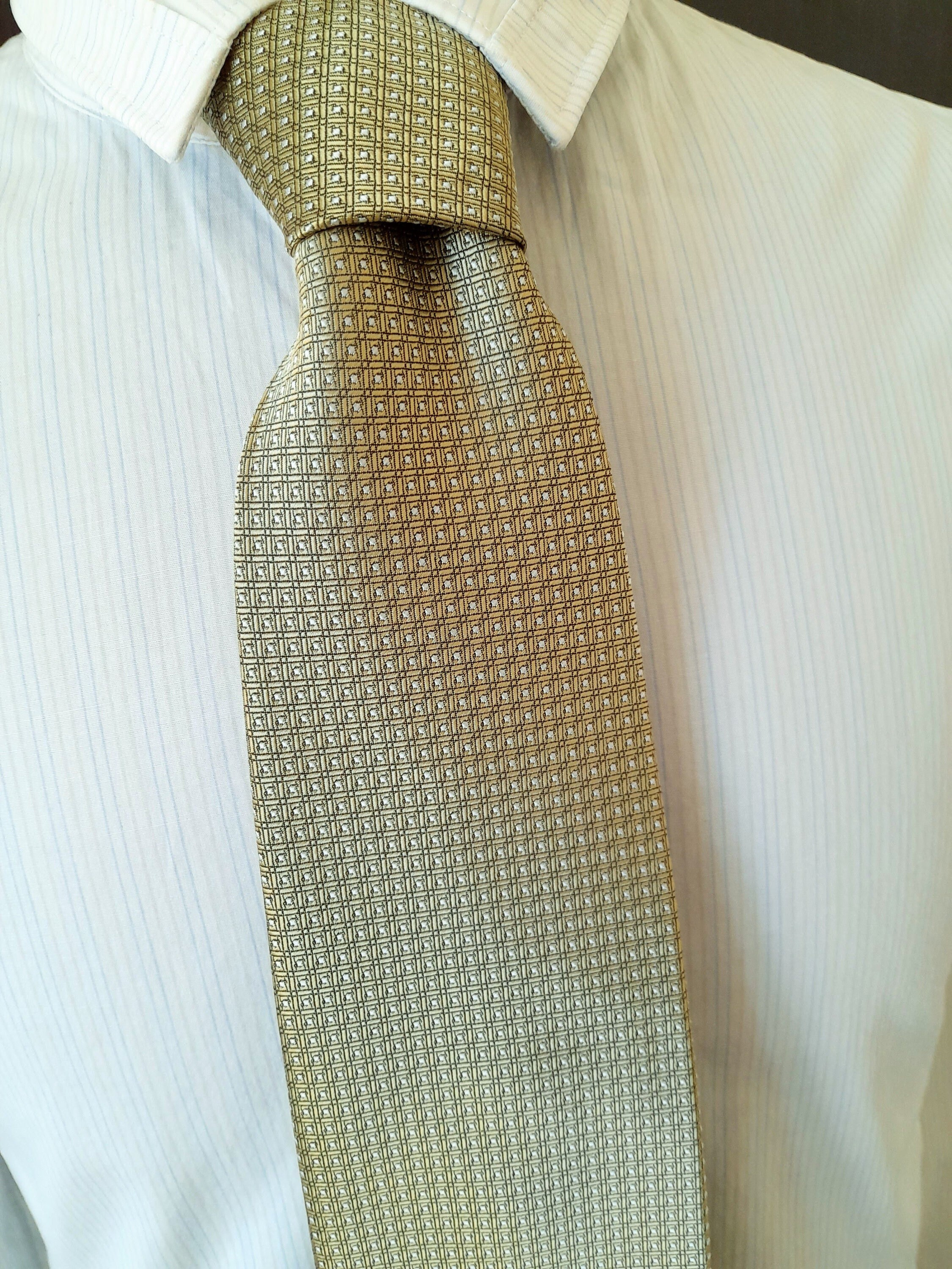 Men's Plain Light Gold Classic Tie. Solid Single Color 3.66" Gold ...