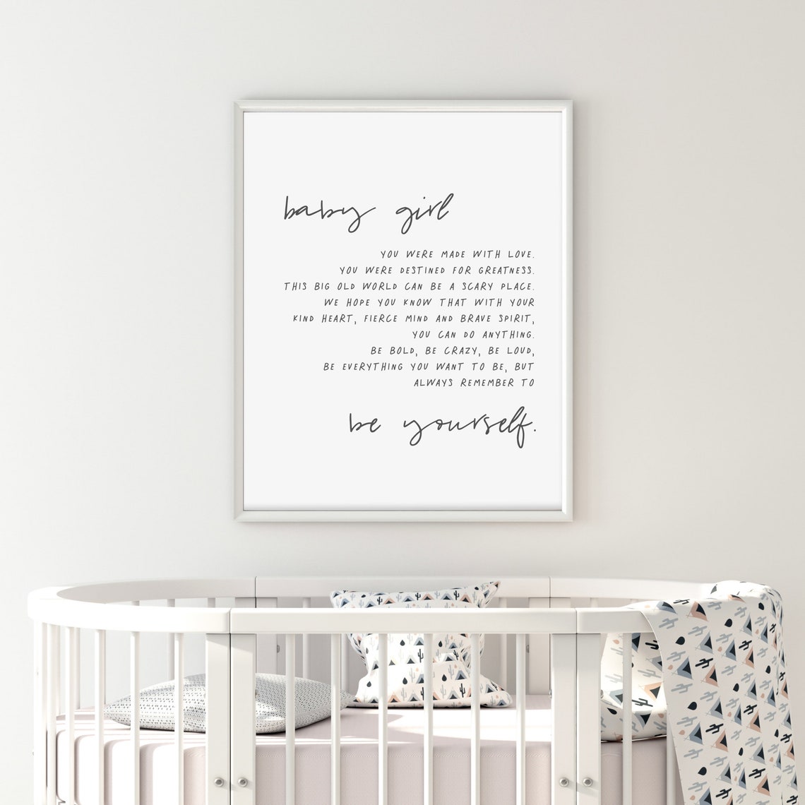 Large Girl Nursery Wall Art Sign, Baby Girl Nursery Wall Art, Over the ...
