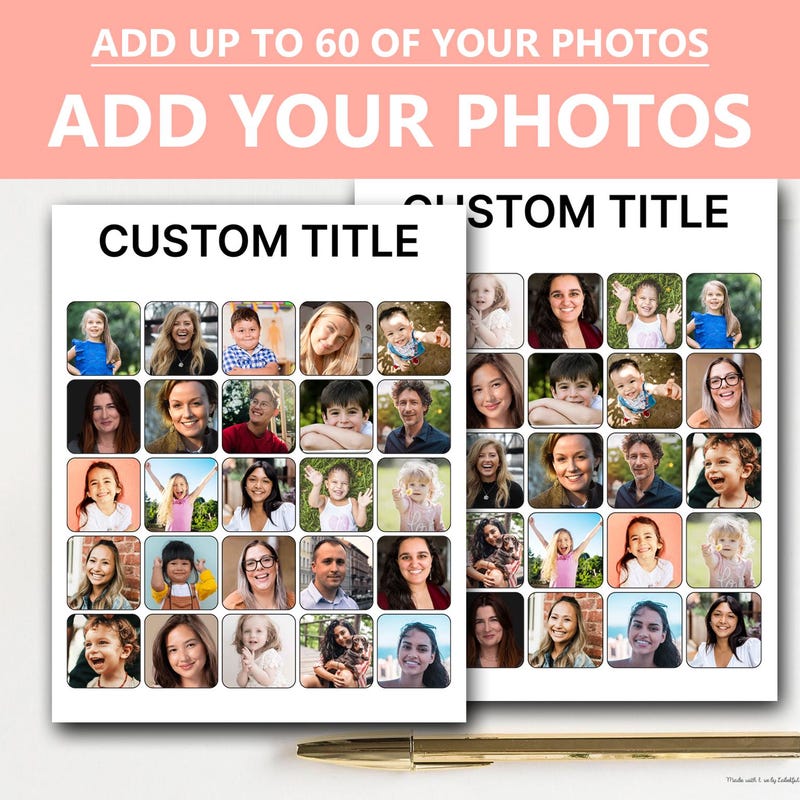 Custom Photo Bingo Template - Etsy