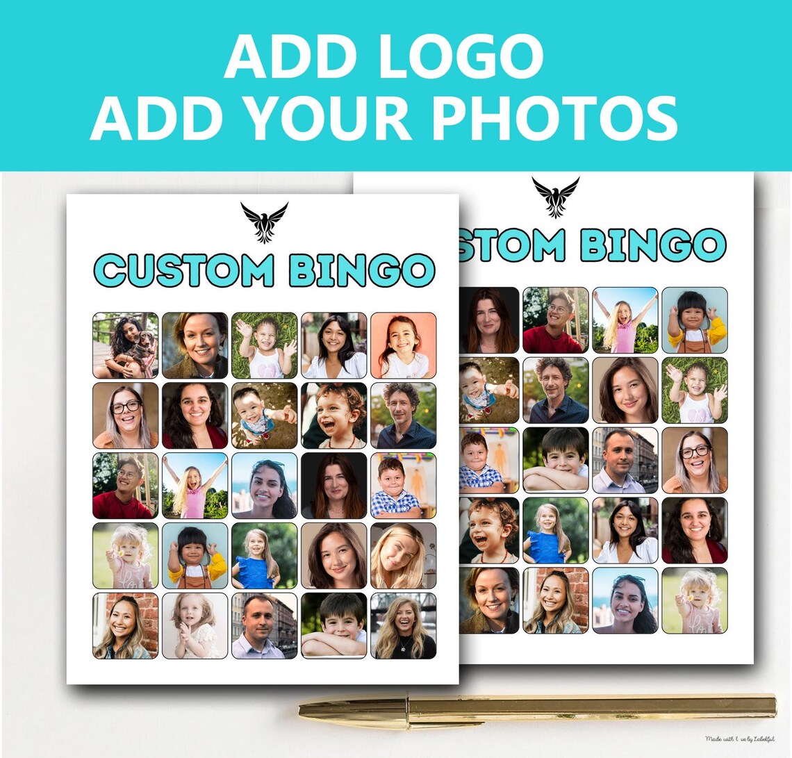 Custom Bingo Cards With Logo, Custom Family Bingo Cards, Custom ...