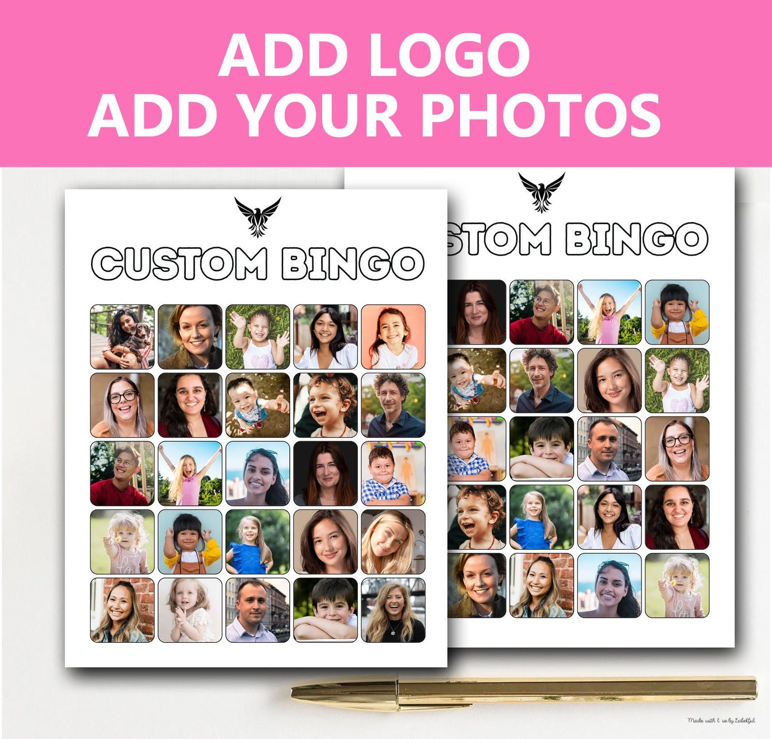 Custom Bingo Cards With Logo, Custom Family Bingo Cards, Custom ...
