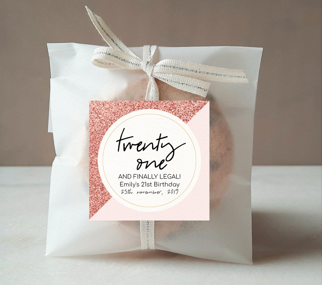 Birthday 21st Birthday Tags, Personalized Birthday Label, Twenty One ...