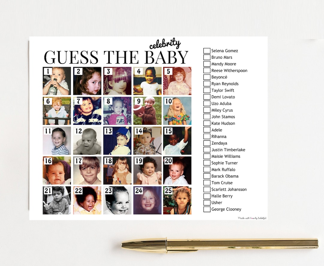 Virtual Baby Shower Game, Guess the Celebrity Baby Photos, Who is That ...