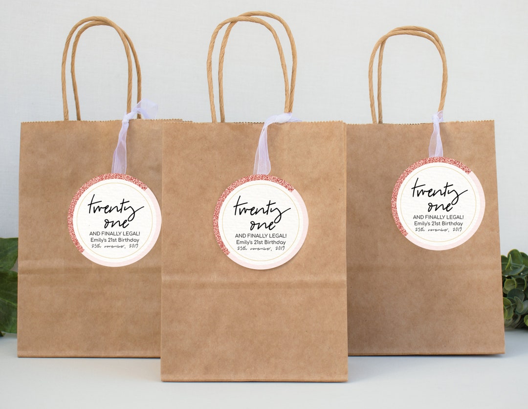 Birthday 21st Birthday Tags, Personalized Birthday Label, Twenty One ...