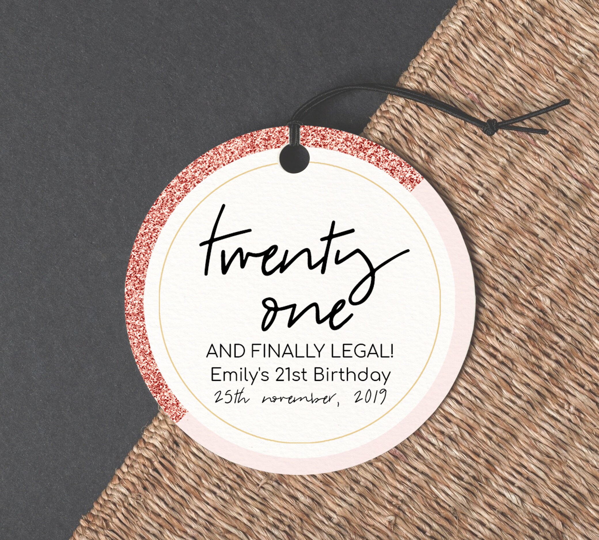 Birthday 21st Birthday Tags, Personalized Birthday Label, Twenty One ...