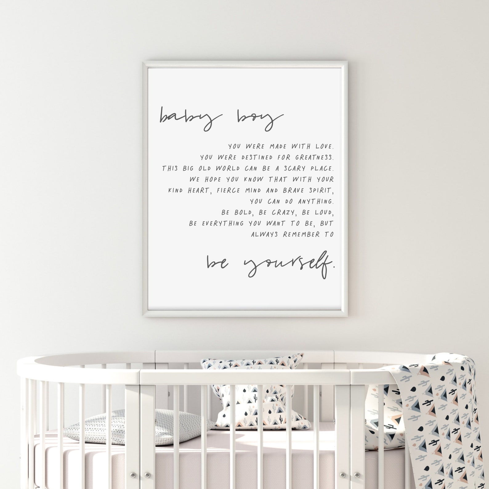 Baby Boy Nursery Wall Art Sign, Baby Boy Nursery Wall Art, Over the ...