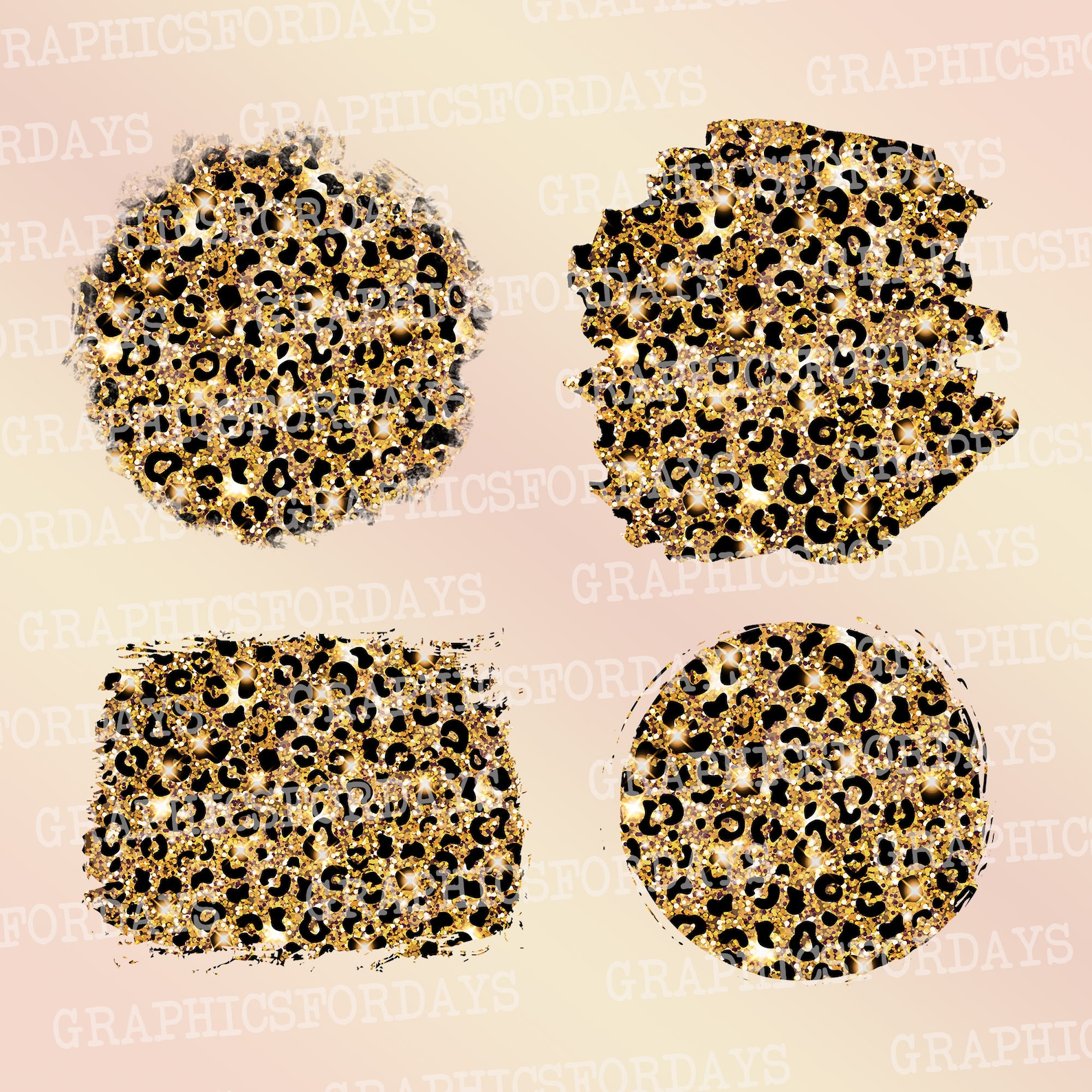 Glitter Gold Leopard Prints Sublimation Background PNG Bundle - Etsy