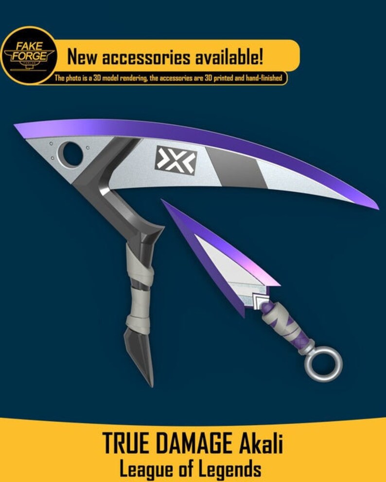 Akali True Damage Scythe & Dagger - Etsy