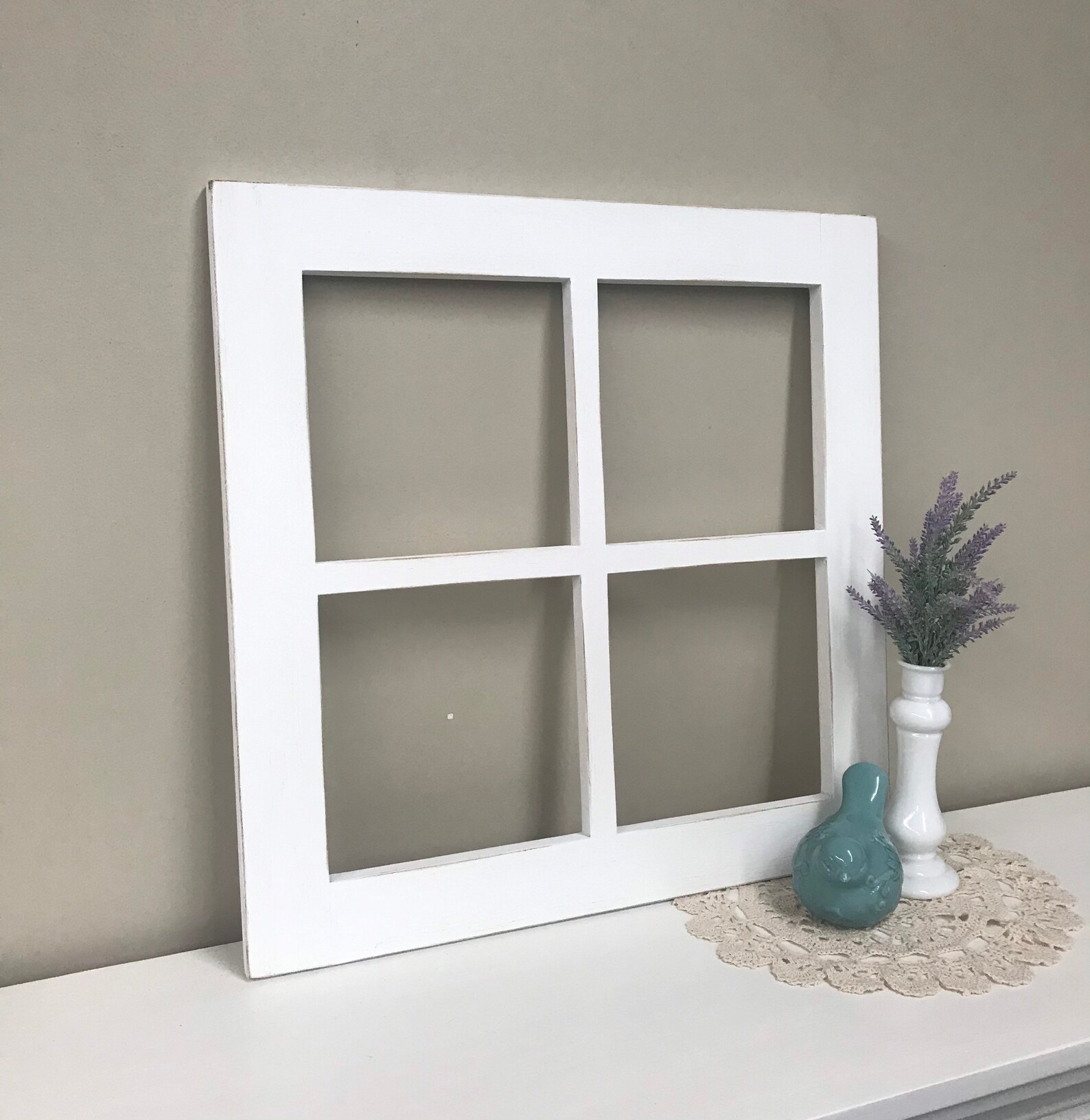Farmhouse Window Frame Vintage Style 4 Pane Window Frame - Etsy