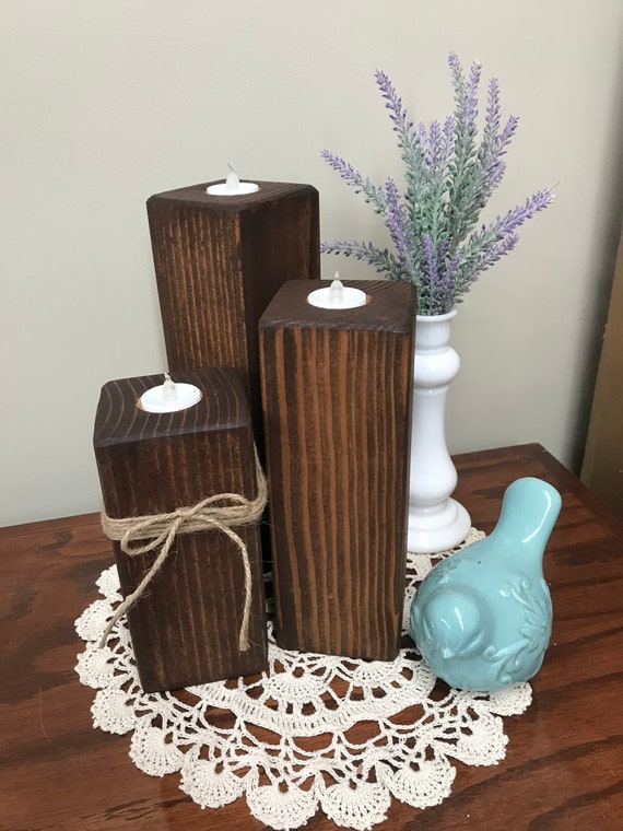 Rustic Candlesticks Farmhouse Candle Decor Primitive - Etsy