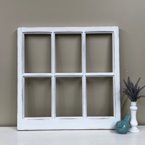 Farmhouse Window Frame Vintage Style 6 Pane Window Frame - Etsy