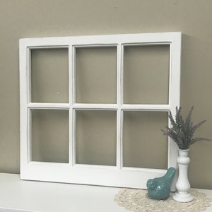 Farmhouse Window Frame, Vintage Style 6 Pane Window Frame, Cottage ...