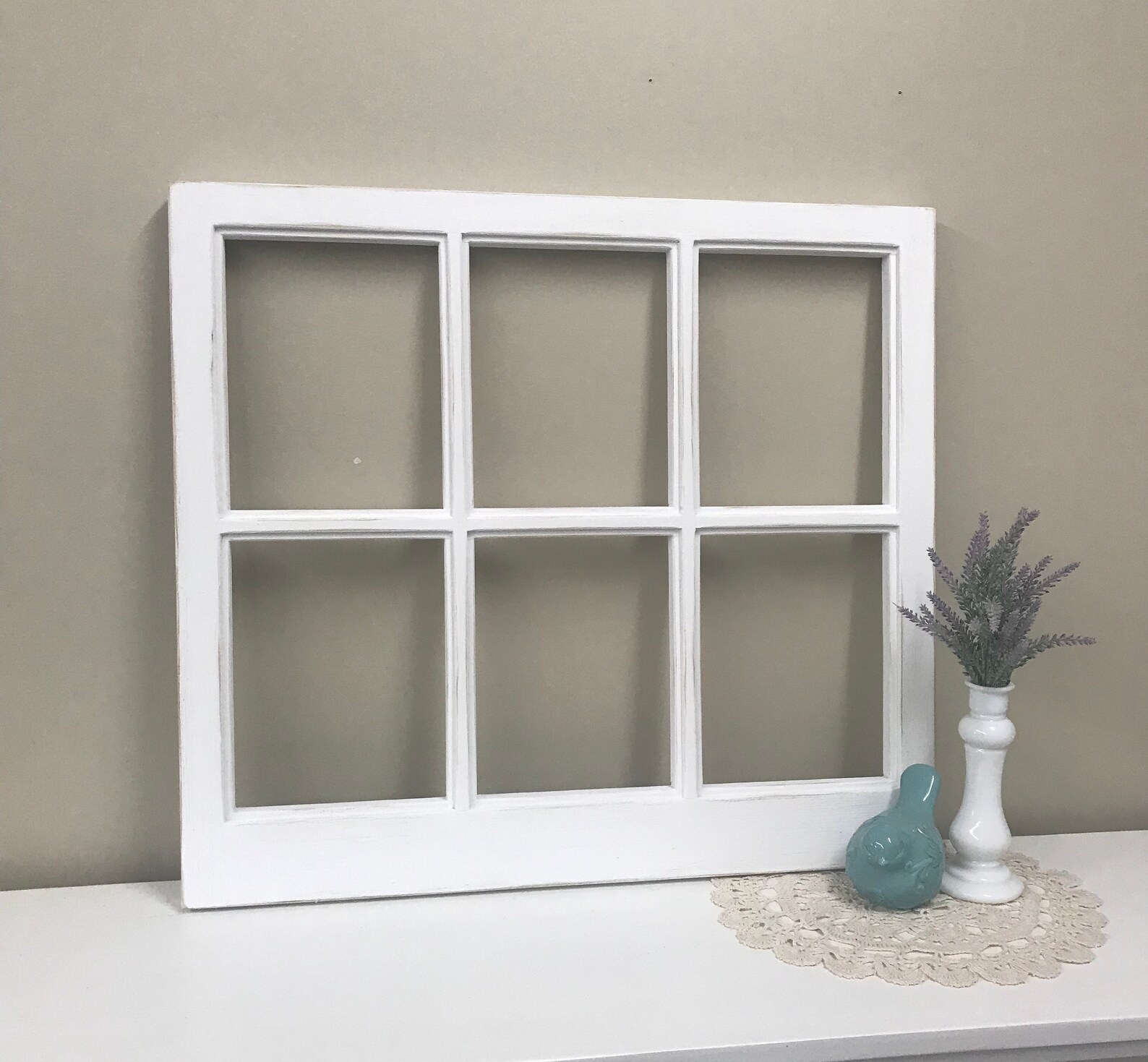 Farmhouse Window Frame Vintage Style 6 Pane Window Frame - Etsy