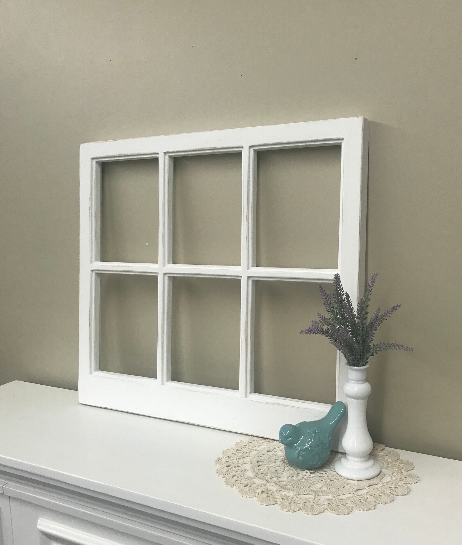 Farmhouse Window Frame Vintage Style 6 Pane Window Frame - Etsy