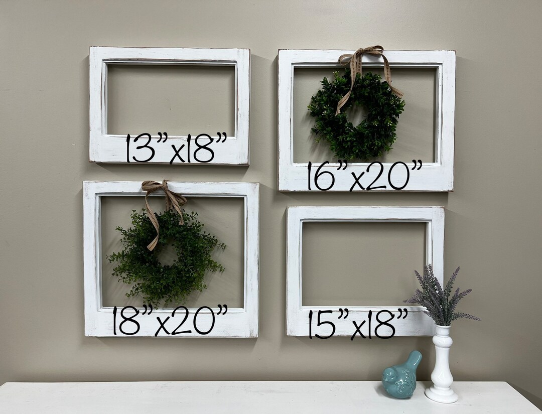 Farmhouse Style Single Pane Window Frame, Vintage Style Window Frame ...