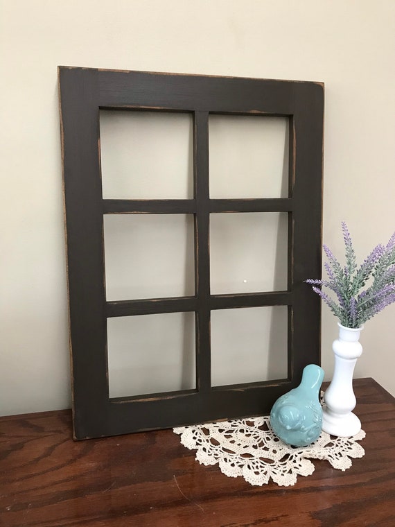 Farmhouse Window Frame Vintage Style 6 Pane Window Frame | Etsy