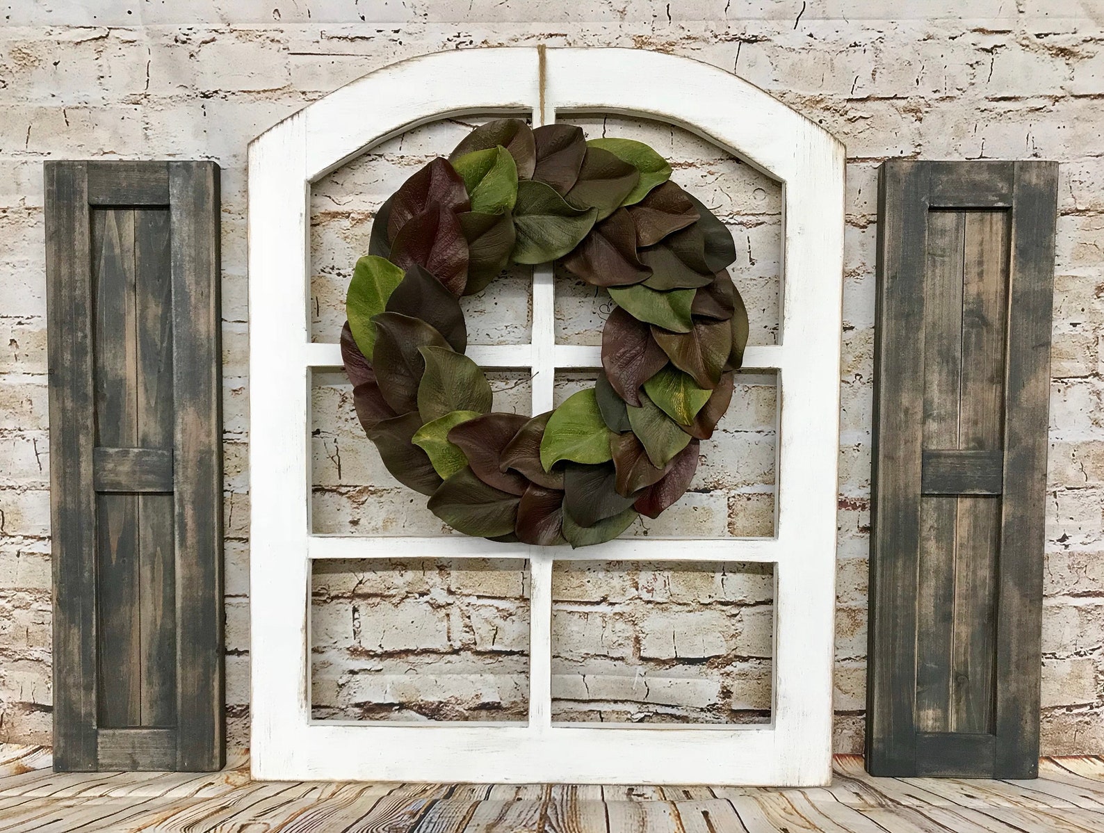 Farmhouse Arched Window Frame Vintage Style 6 Pane Arched - Etsy