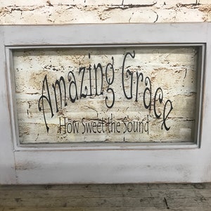 Farmhouse Style Amazing Grace Window Sign - Etsy