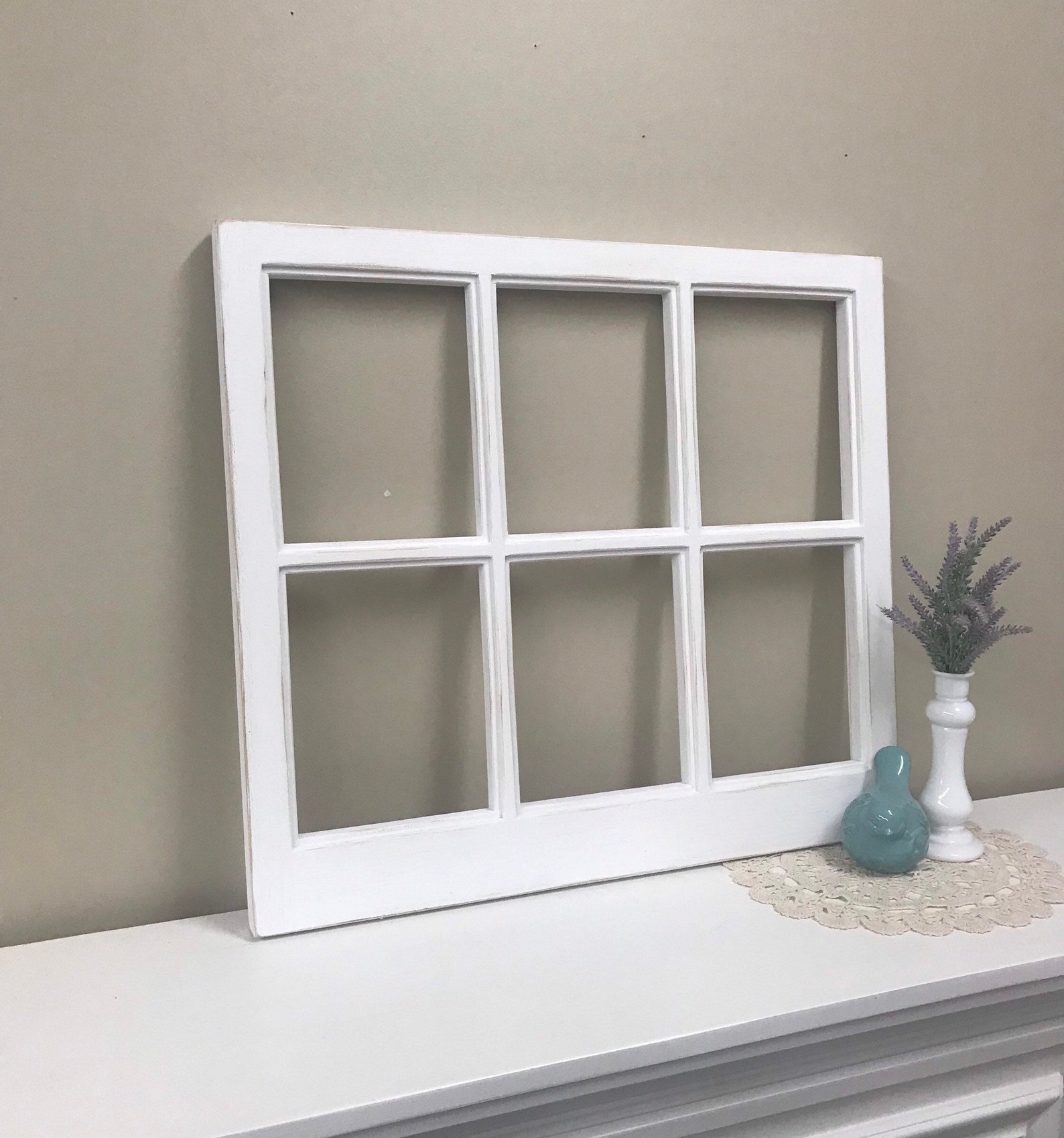 Farmhouse Window Frame Vintage Style 6 Pane Window Frame - Etsy