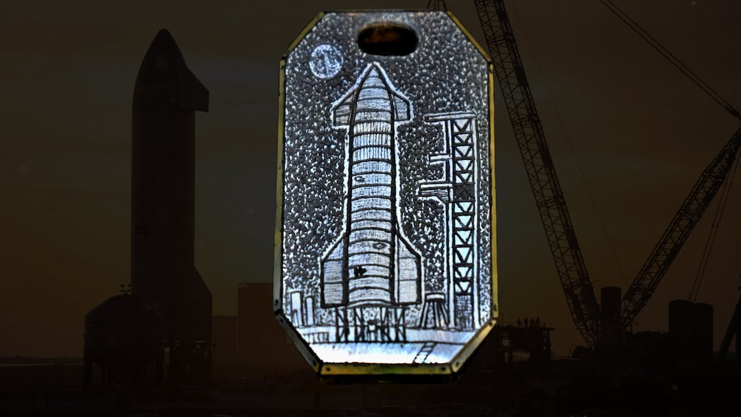 Spacex Starship Engraved Silver Glass Tablet Pendant - Etsy