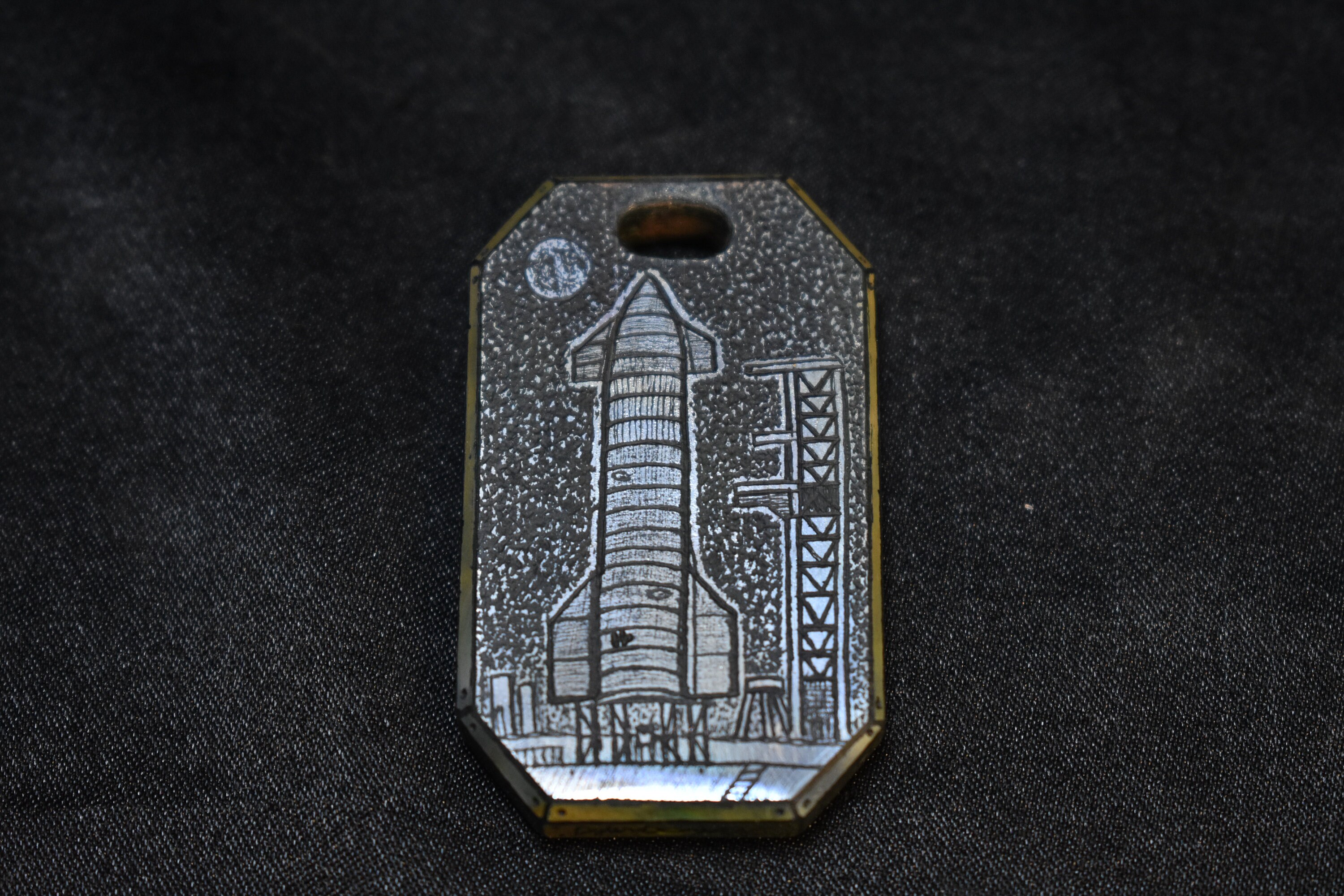 Spacex Starship Engraved Silver Glass Tablet Pendant - Etsy