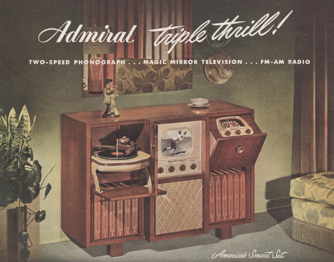 1948 Admiral “triple Thrill” TV Radio Phonograph Console Ad + American ...