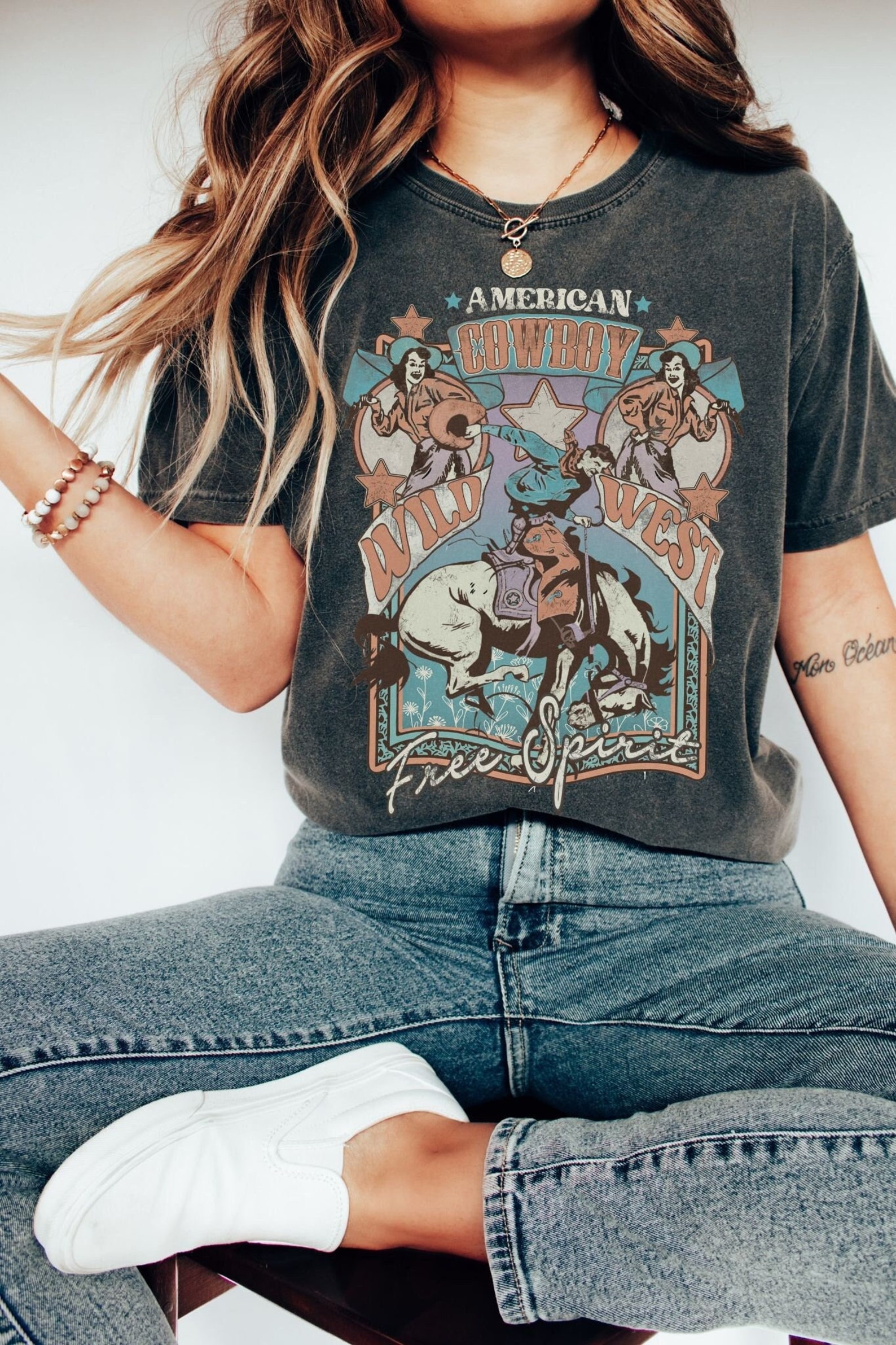 Free Spirit, Western Graphic Tshirt, Rodeo Country Graphic Shirt - Etsy