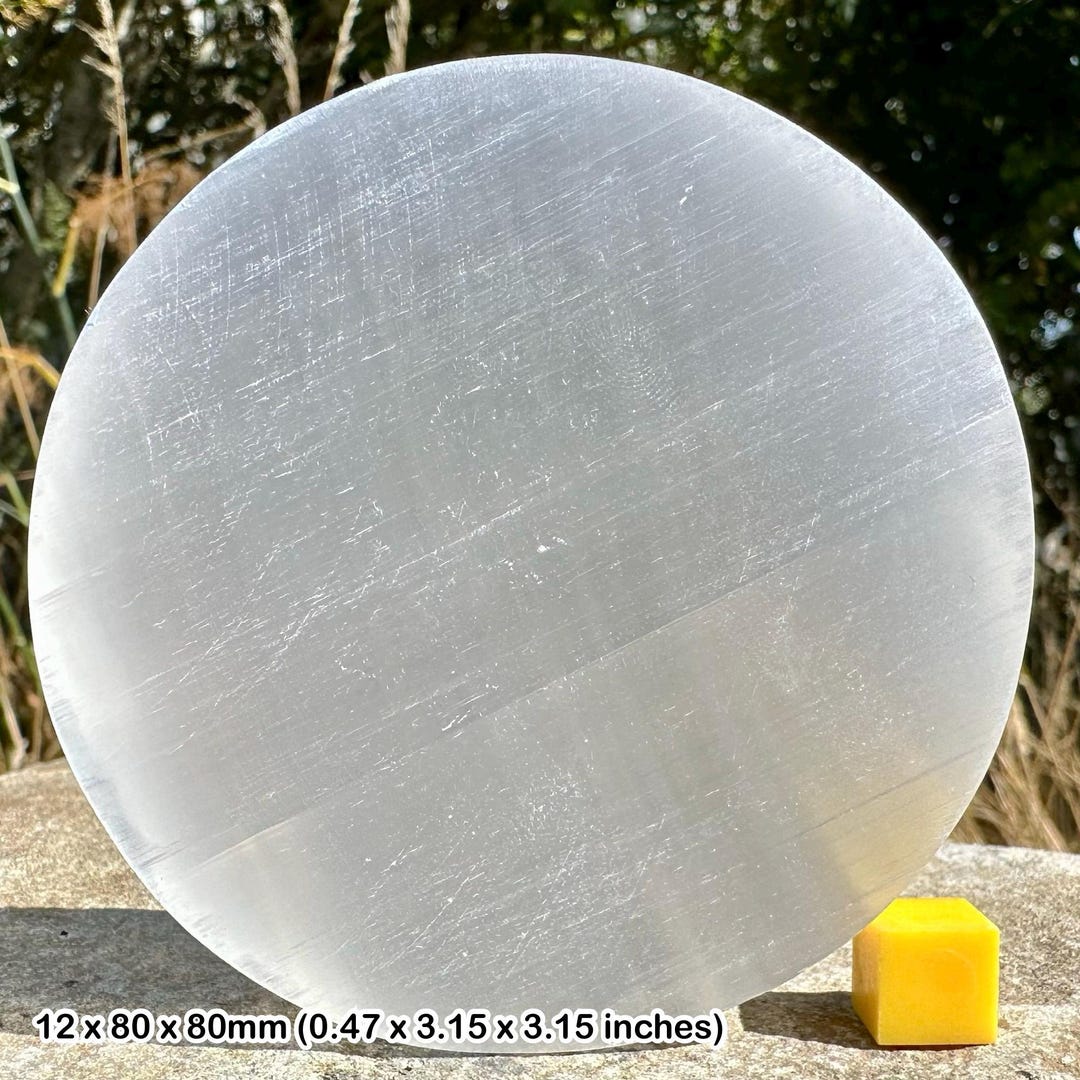 Genuine Selenite Charging Block: Round Disc, Decision Making, Clarity ...