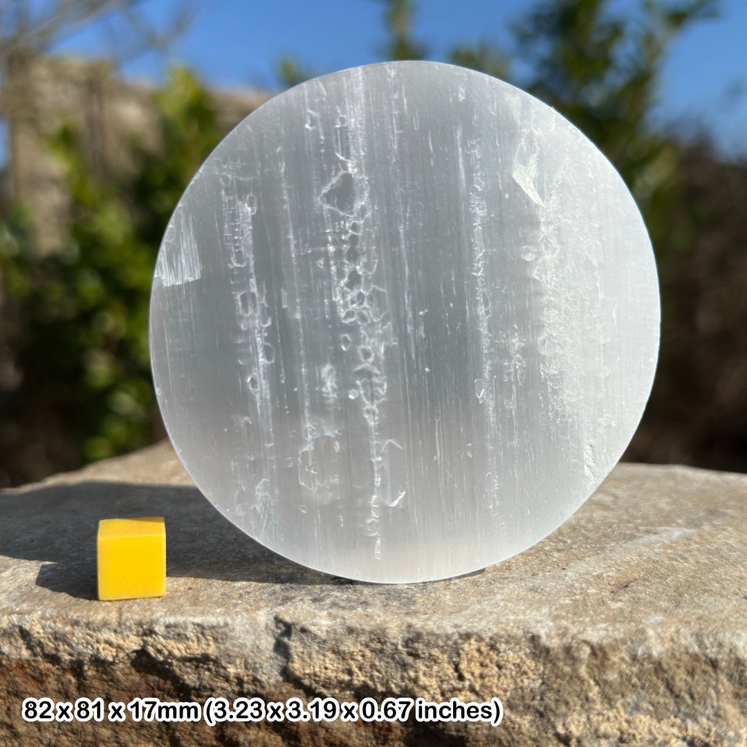 Genuine Selenite Charging Block: Round Disc, Decision Making, Clarity ...