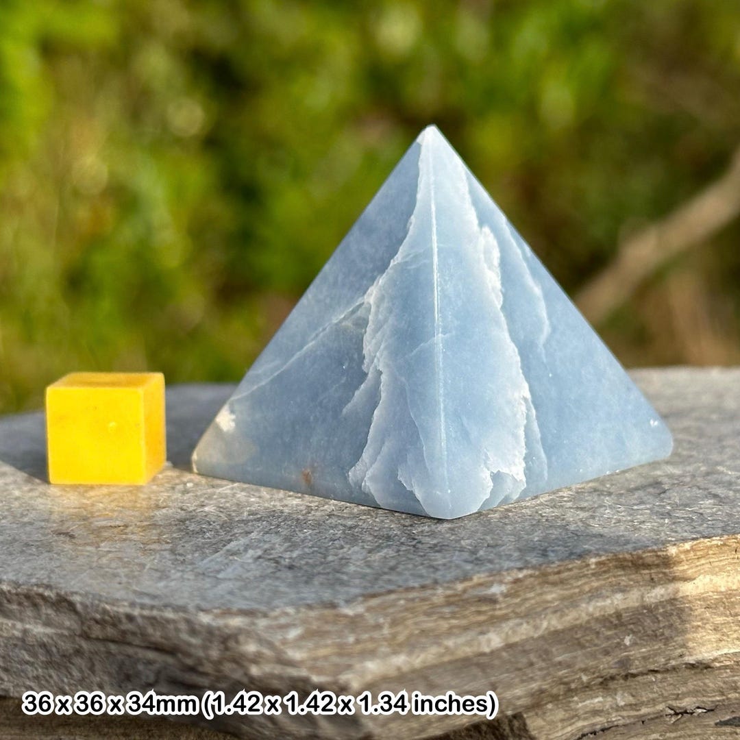 Angelite Pyramid Genuine Spiritual Healing Crystal Mineral Stone ...