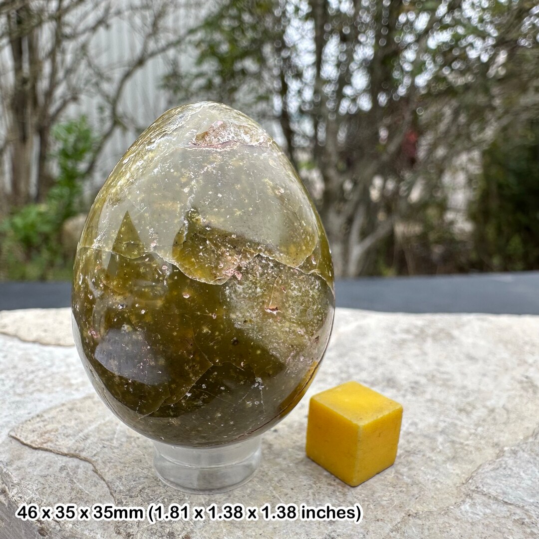 Kiwi Opal Egg a Radiant and Vibrant Gemstone Spiritiual - Etsy