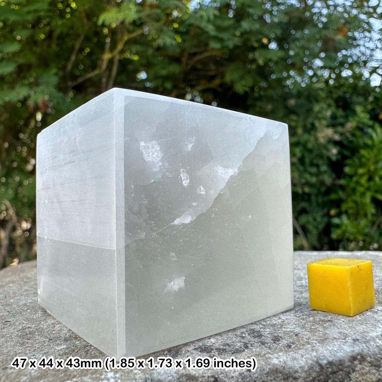 Certified Selenite 'tv' Block - Natural Crystal Magnifier, Spiritual ...