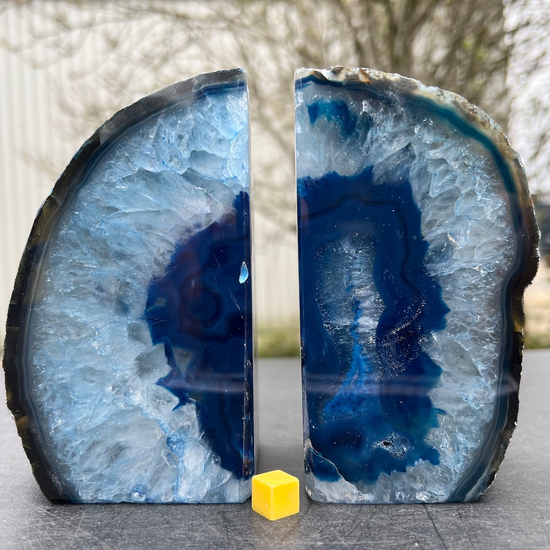 Agate Stone Bookends pair Natural Rock - Etsy