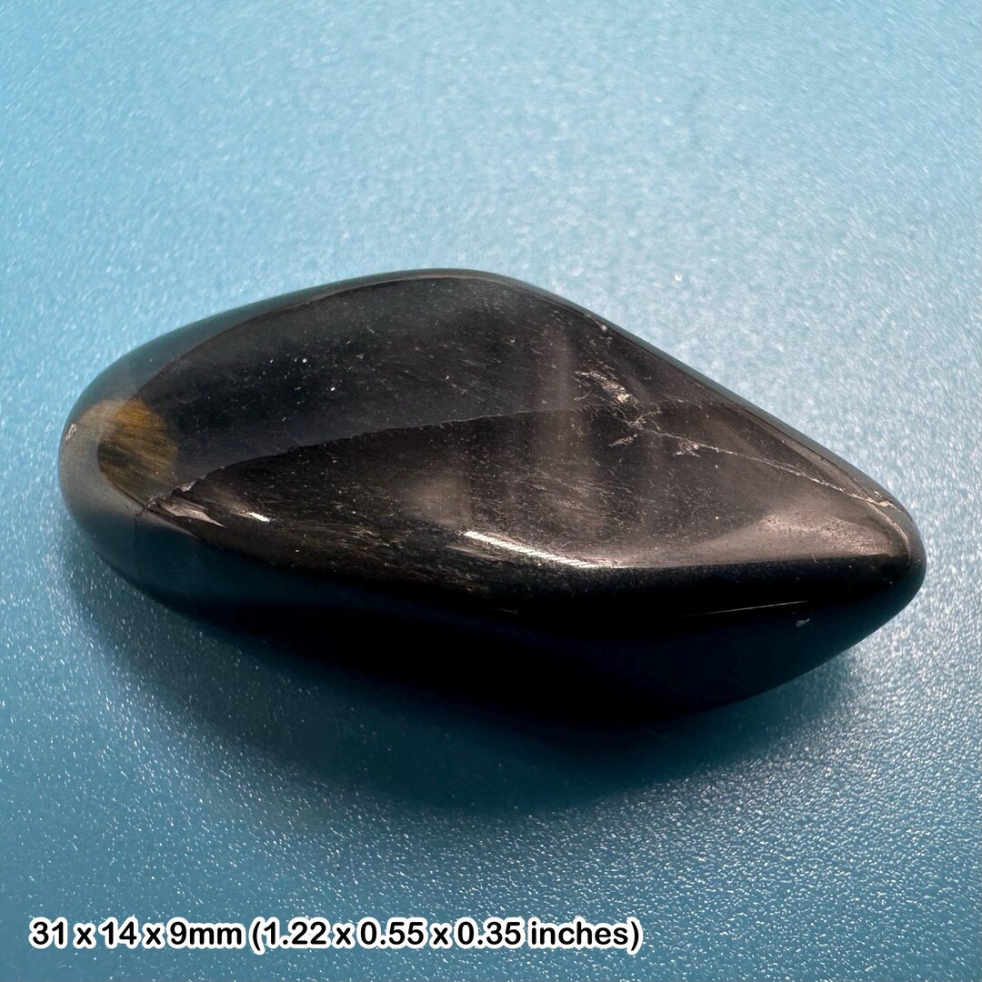 Blue Tiger Eye Tumblestone Polished Hawk’s Eye Quartz Chatoyant Tumbled ...