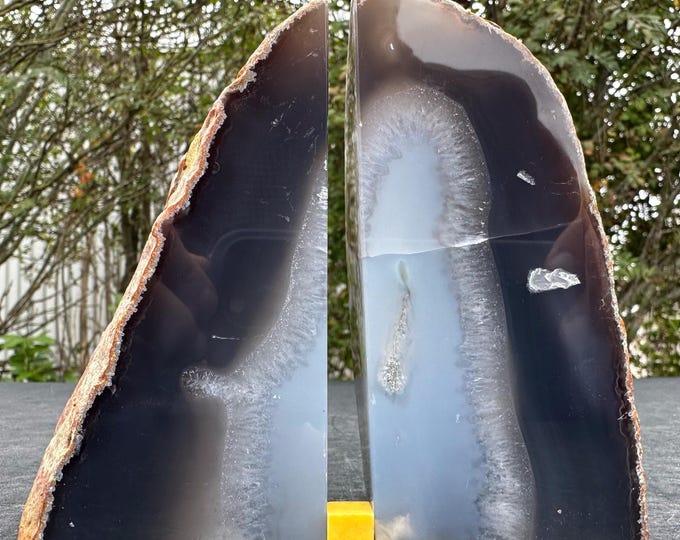 Agate Stone Bookends pair Natural Rock - Etsy