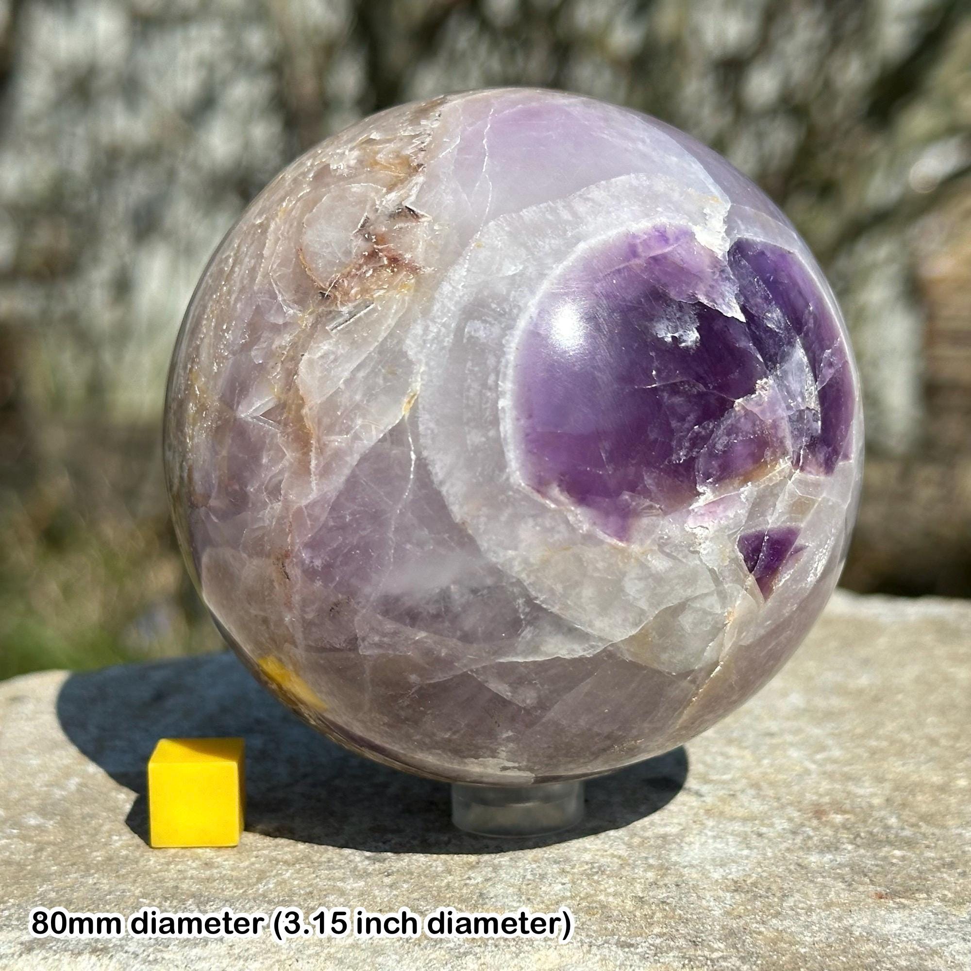Amethyst Round Sphere Crystal Ball, Authentic Spiritual Healing Mineral ...