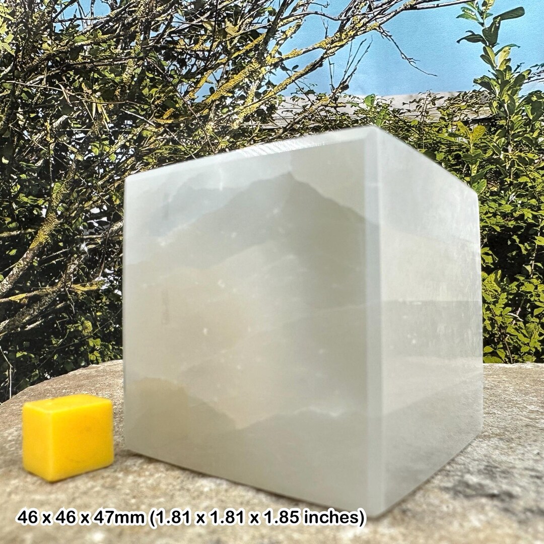 Selenite 'tv' Block Natural Crystal Magnifier - Perfect for Scrying and ...