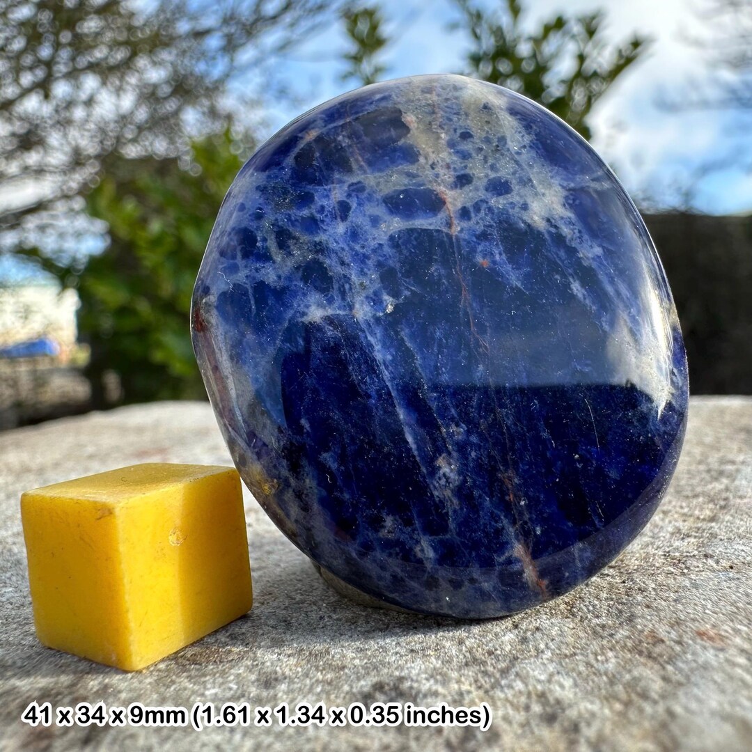 Sodalite Palm Worry Stone for Intuition and Harmony - Etsy