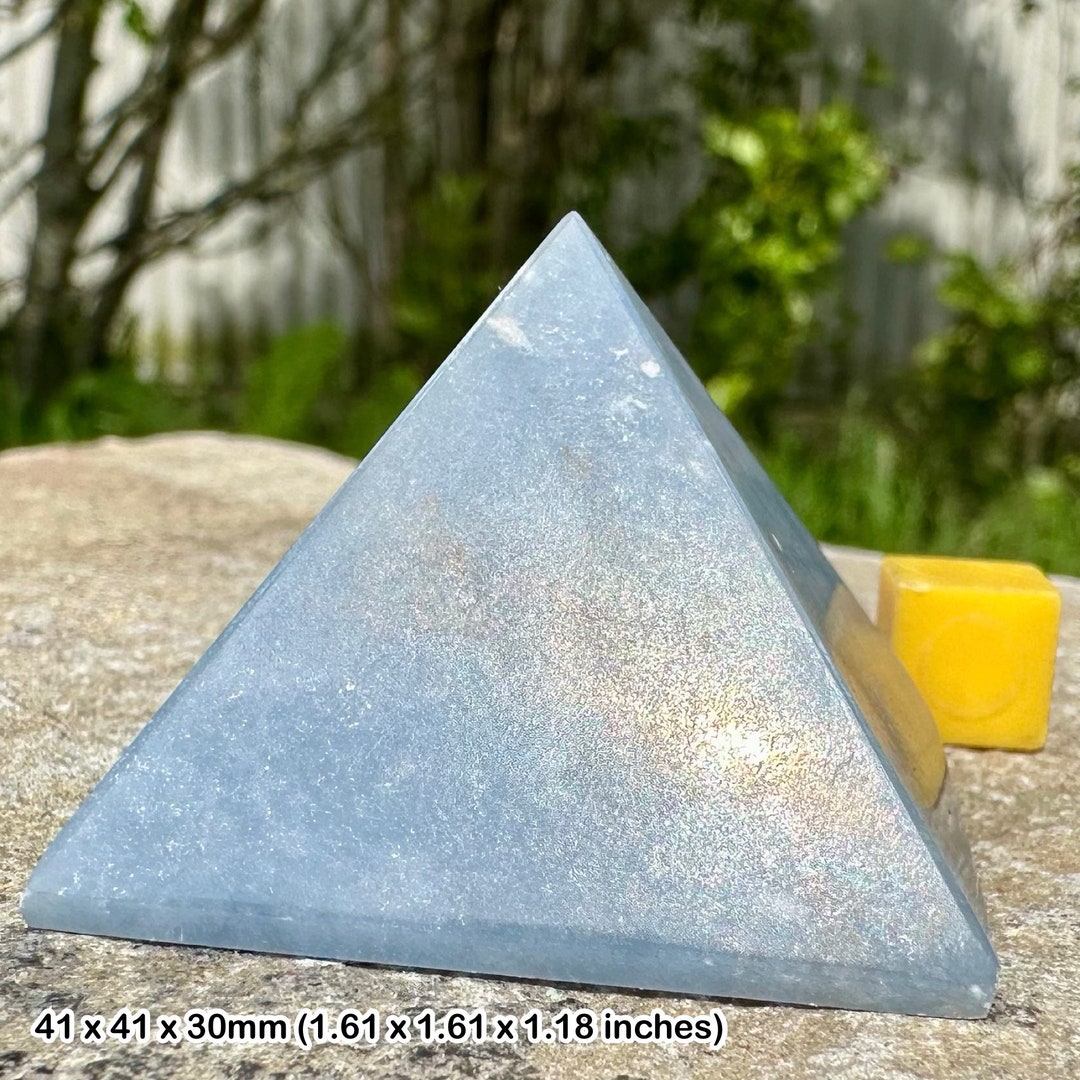 Angelite Pyramid Genuine Spiritual Healing Crystal Mineral Stone ...