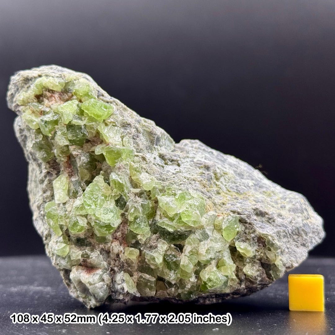 Rare Grade a Peridot With Black Magnetite Natural Crystal, Supat Mine ...