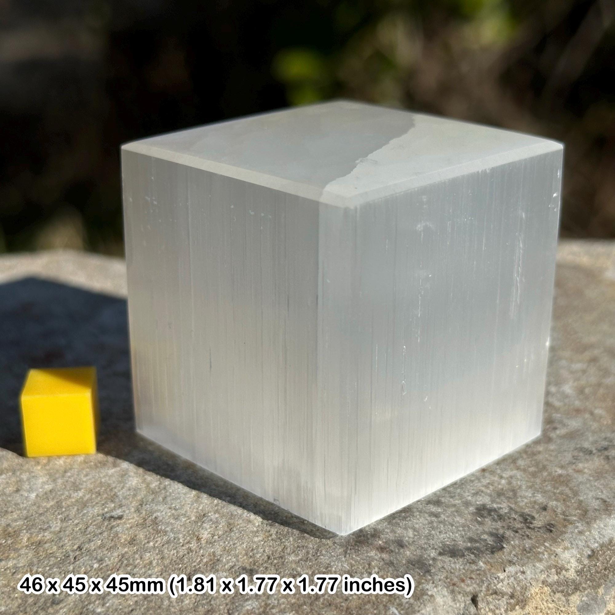 Certified Selenite 'tv' Block - Natural Crystal Magnifier, Spiritual ...