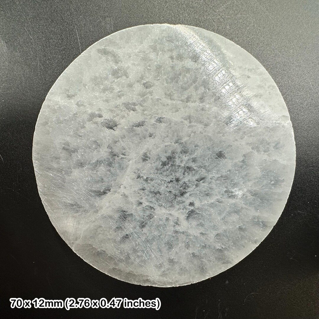 Selenite Charging Block Round Disc - Charges and Cleanses Other ...