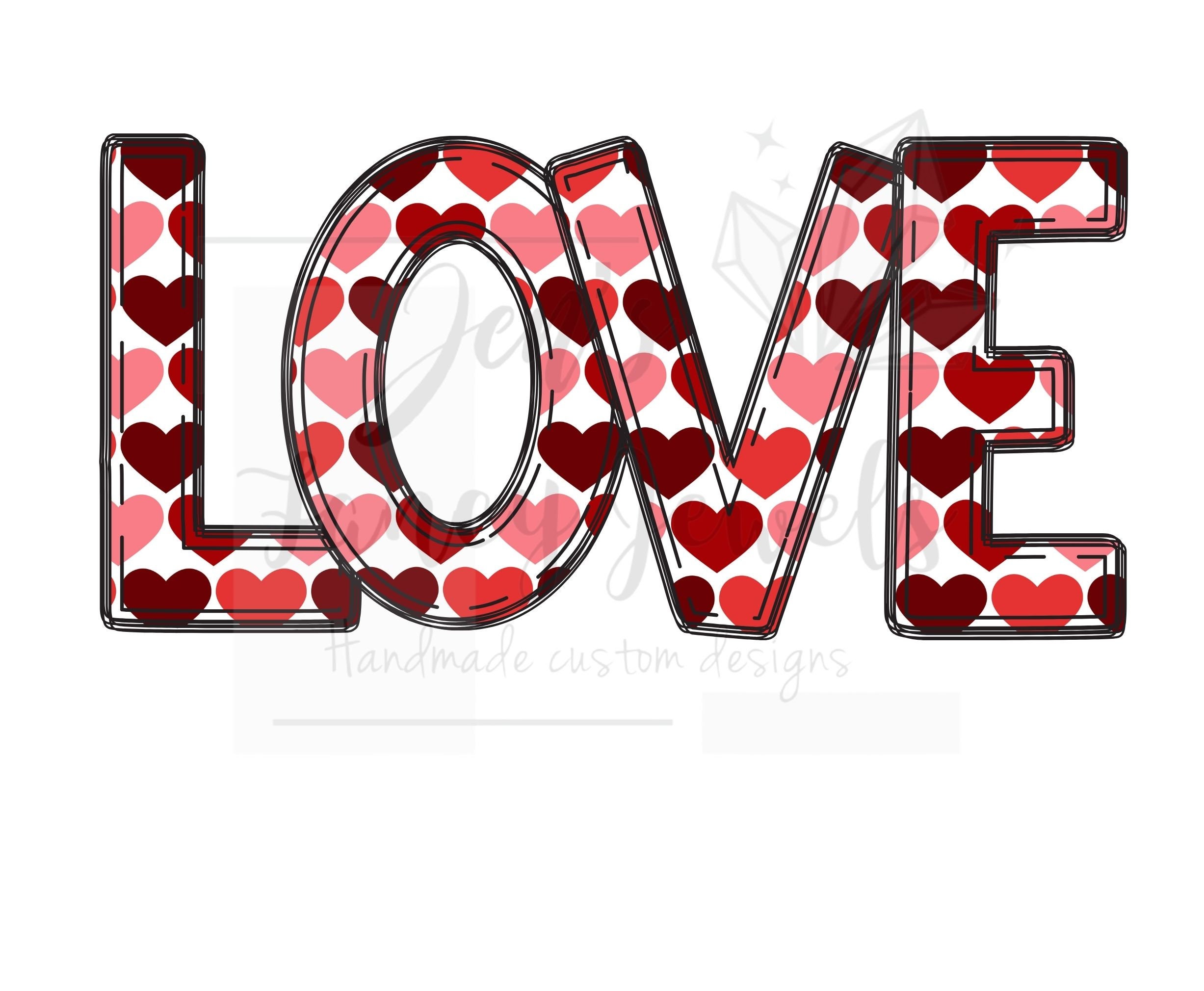 Valentines Alphabet PNG, Pink and Red Valentines Letters for ...